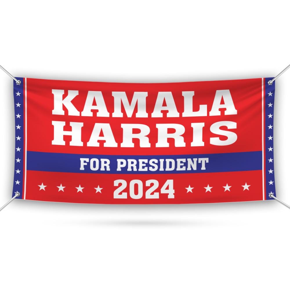 Kamala Harris 2024 Banner Sign, 13 Oz Kamala Harris For President 2024 ...