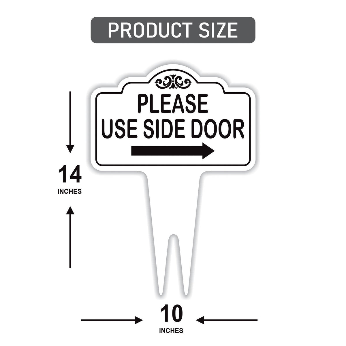 Please Use Side Door Yard Sign 10” x 14” - Rust-free Aluminum. Please ...