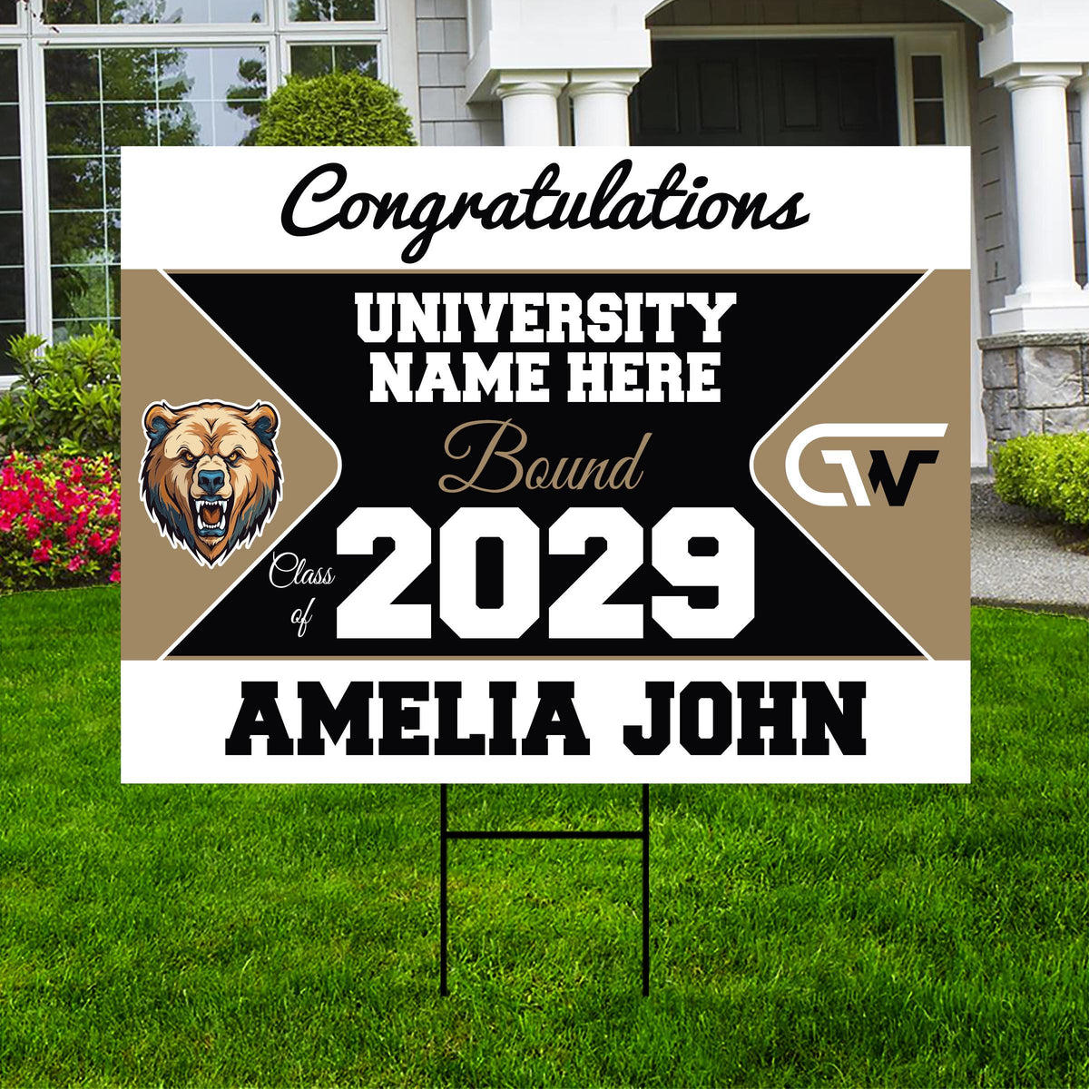 Personalized College Bound Future Yard Sign, College Logo Sign, Custom ...