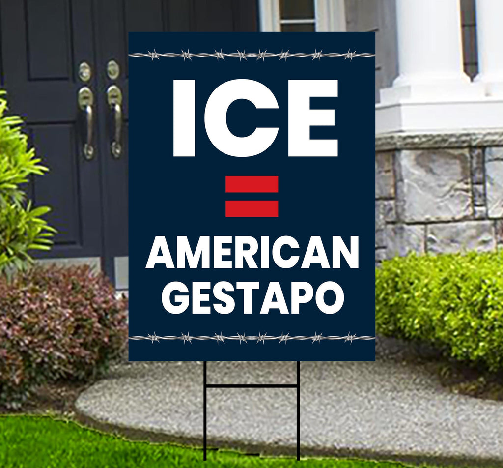 Trump Magnets ICE Equals American Gestapo Protest Sign, Anti-Trump Anti ...