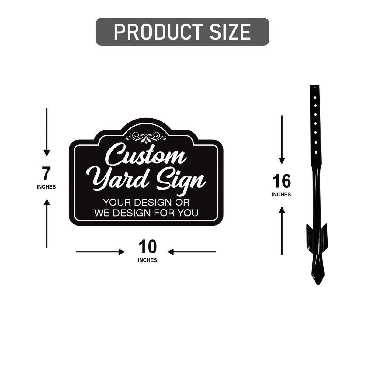 2 Pack Custom Aluminum Yard Sign with 16" Stake, Personalized Metal Ou ...