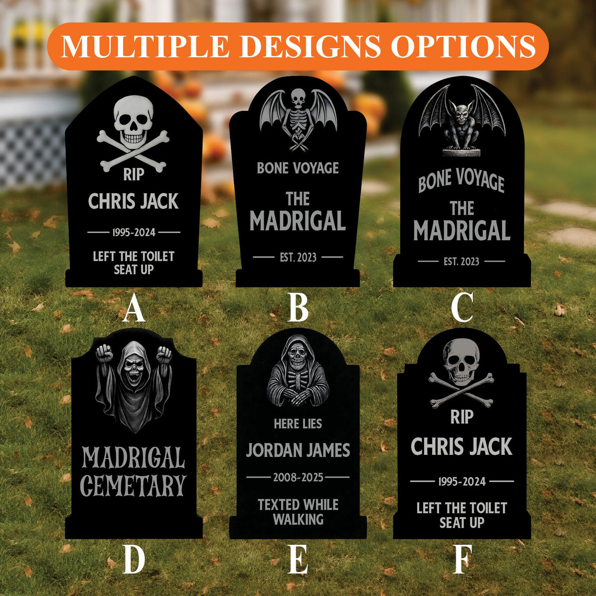 Personalized Halloween Tombstone Yard Signs, Custom Graveyard Decorati ...
