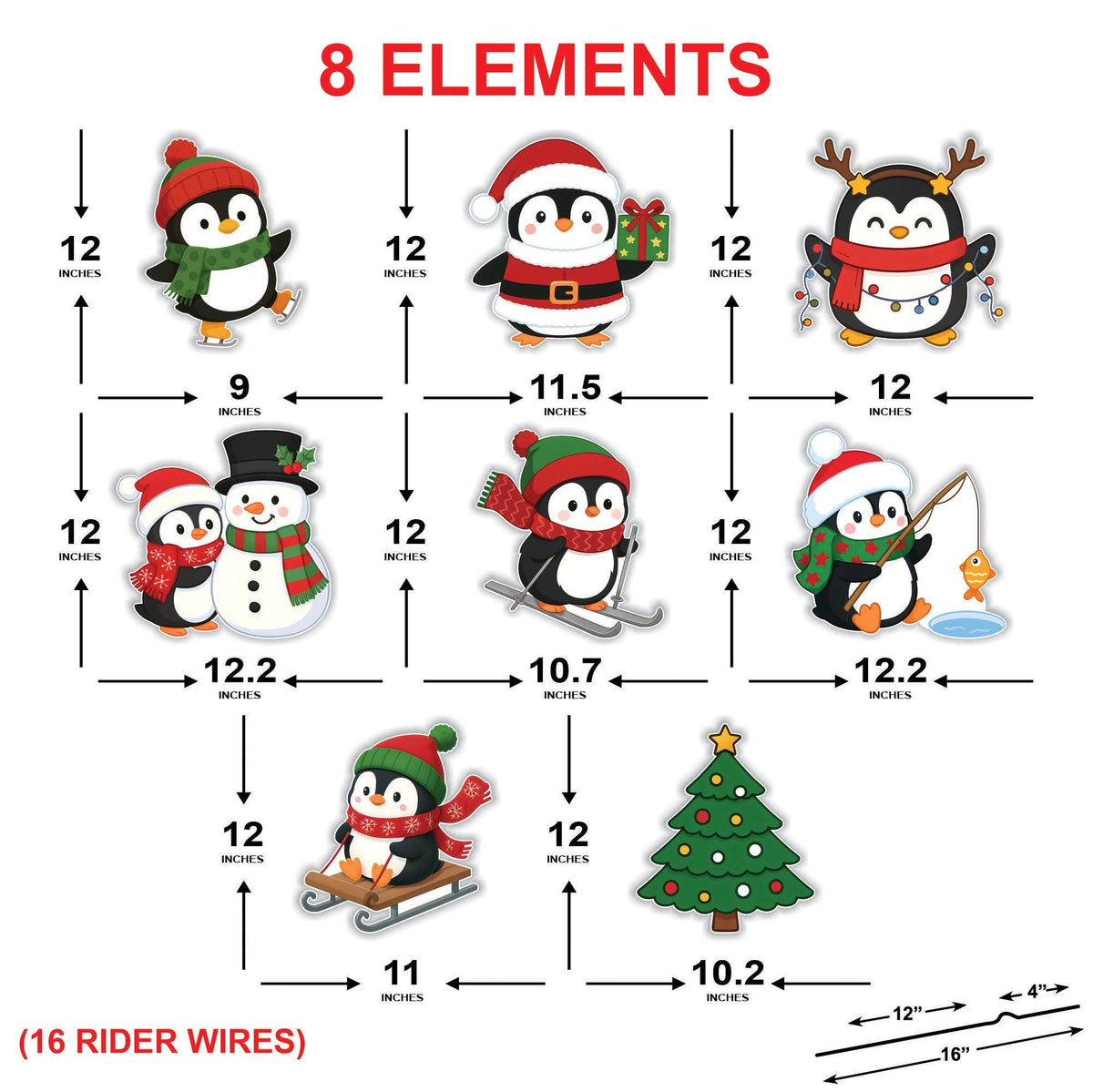 Penguin Christmas Yard Signs, Cute Outdoor Lawn Decorations with Stake ...