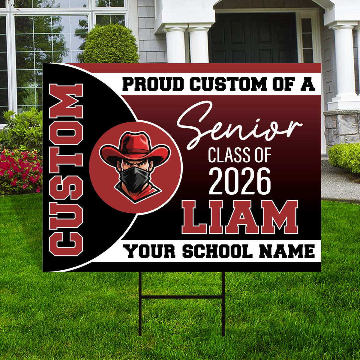 Personalized Senior Graduation Yard Sign 2026 with Mascot - Grad Sign ...