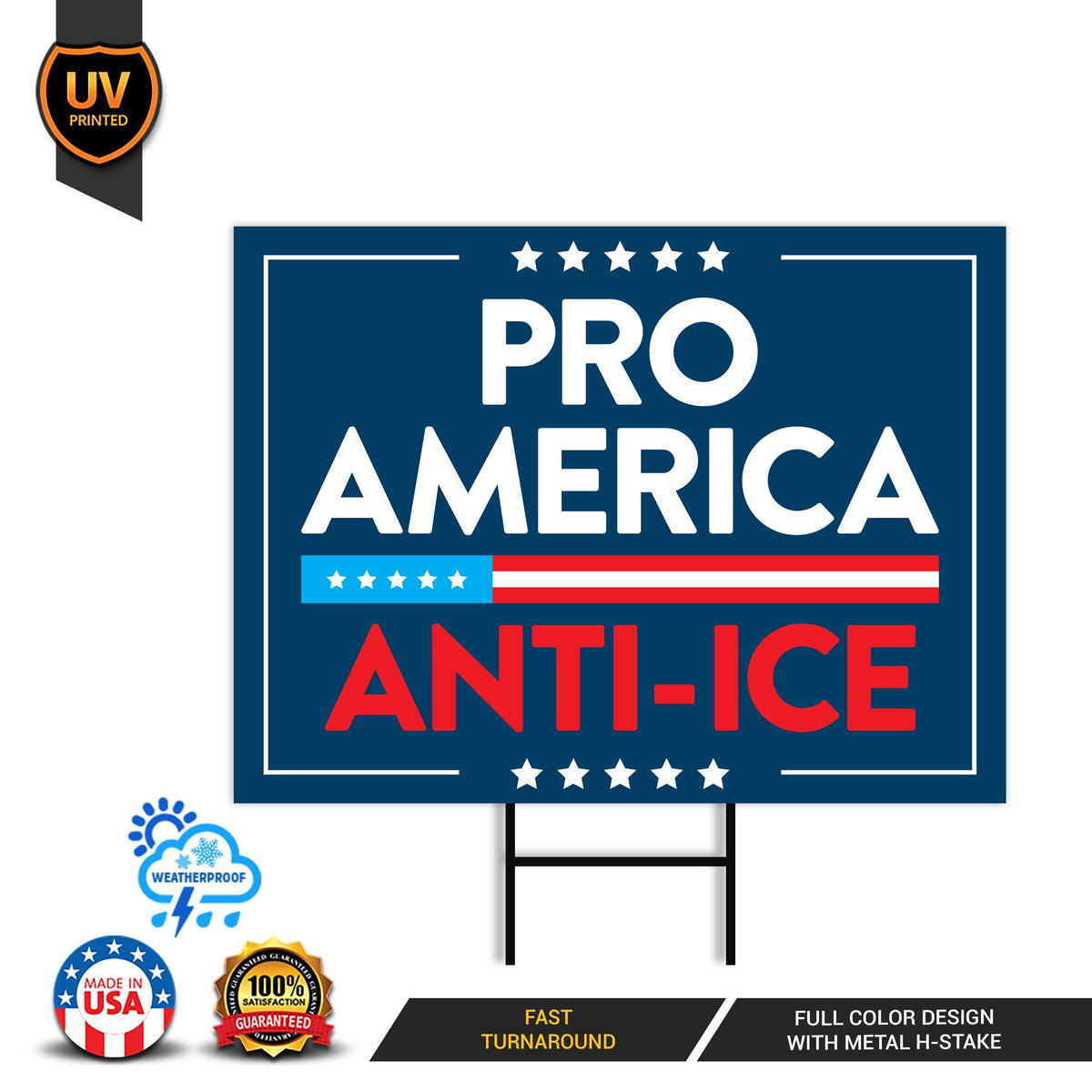Pro America Anti ICE Yard Sign, Keep the Immigrants, Deport the Racist ...