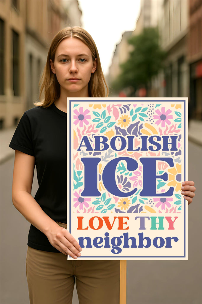 Abolish ICE No One Is Illegal Protest Sign, No Kings In America, Anti ...