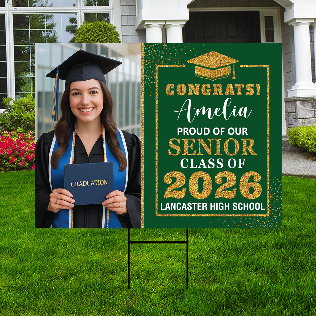 Personalized Graduation 2026 Yard Sign with Photo, Class of 2026 Senio ...