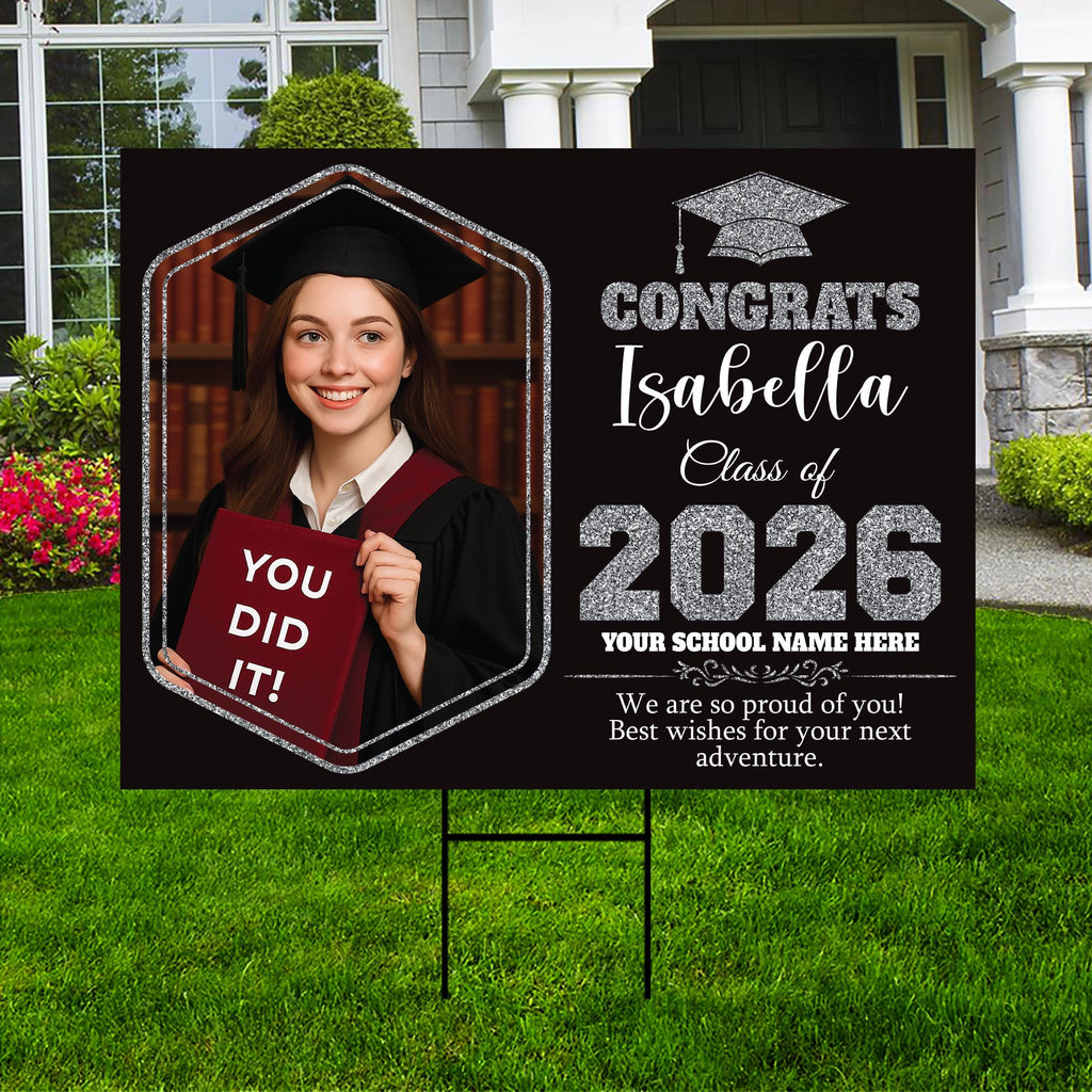 Personalized Graduation 2026 Yard Sign with Photo, Class of 2026 Senio ...