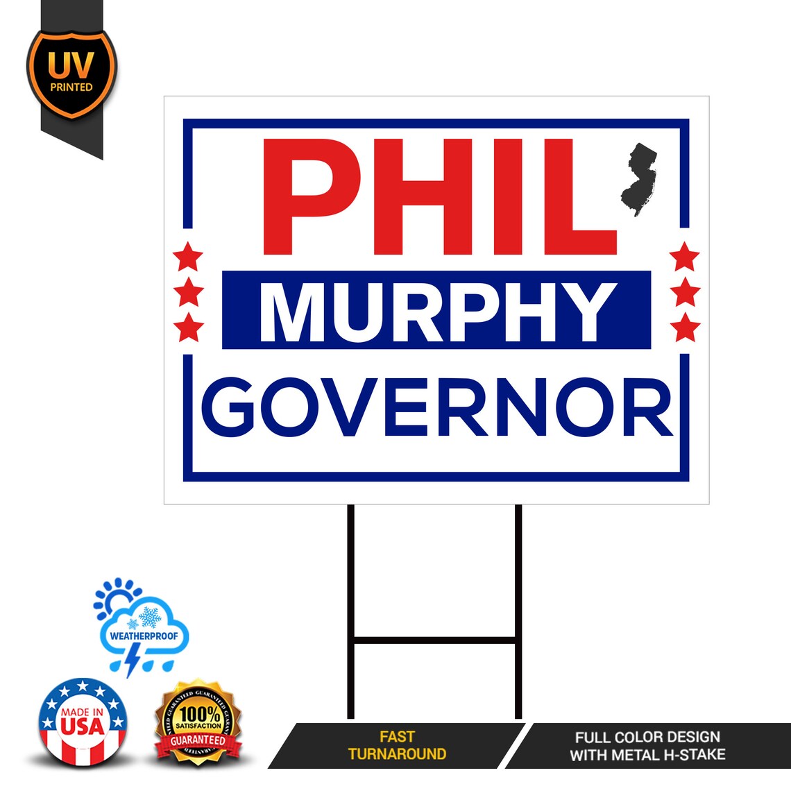 Phil Murphy For New Jersey Governor Yard Sign – Voila Print Inc