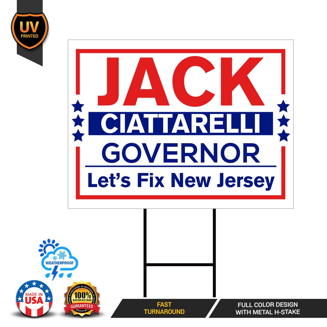 Jack Ciattarelli For New Jersey Governor Yard Sign – Voila Print Inc