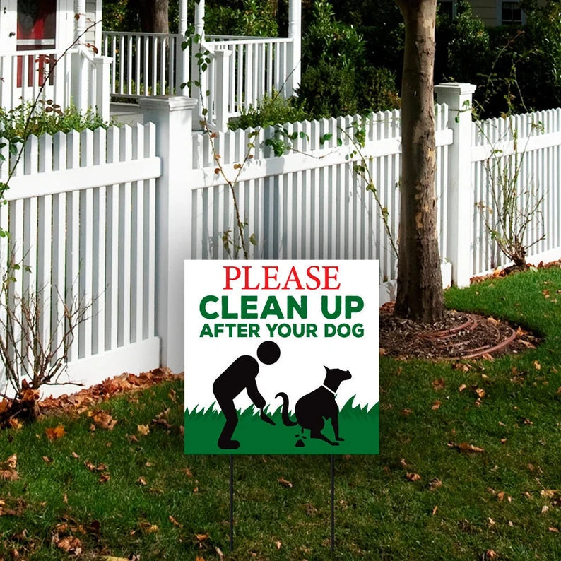 Pack of 3 Please Clean Up After Your Dog Yard Sign – Voila Print Inc