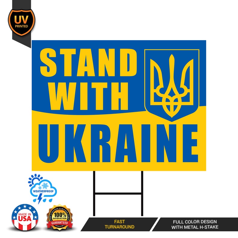 Stand With Ukraine Yard Sign – Voila Print Inc
