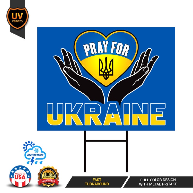 Stand With Ukraine Yard Sign – Voila Print Inc