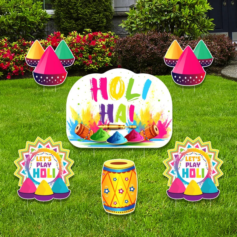 Happiness Holi Hai Yard Sign Cutout – Voila Print Inc