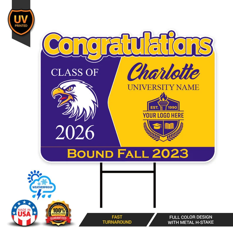 Personalized College Bound Future Yard Sign – Voila Print Inc